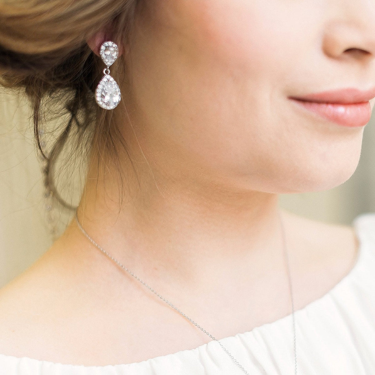 Jodie, Crystal & Silver Bridal Earrings - Jules Bridal Jewellery Ireland