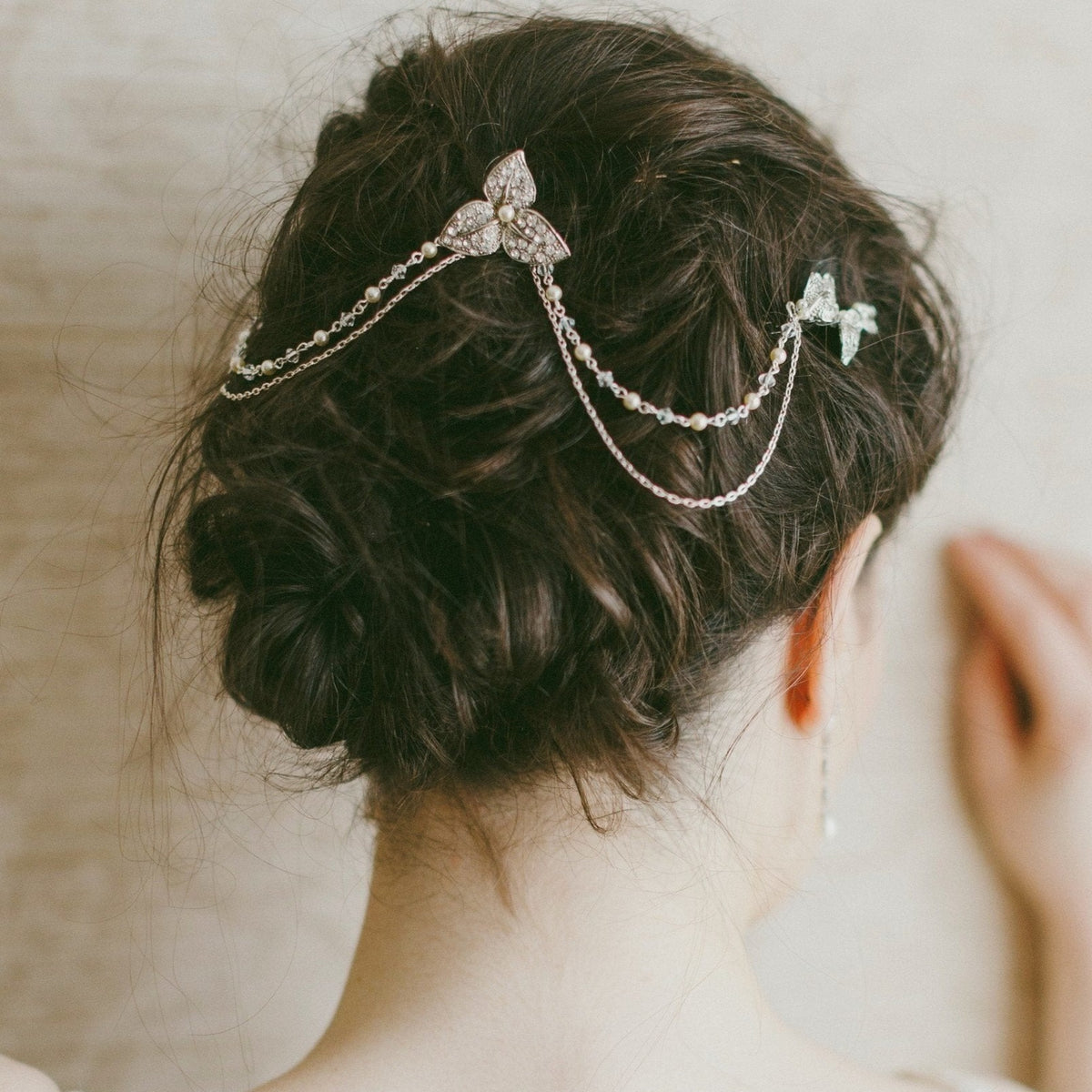 Camomile, Draping Pearl & Crystal Headpiece - Jules Bridal Jewellery ...
